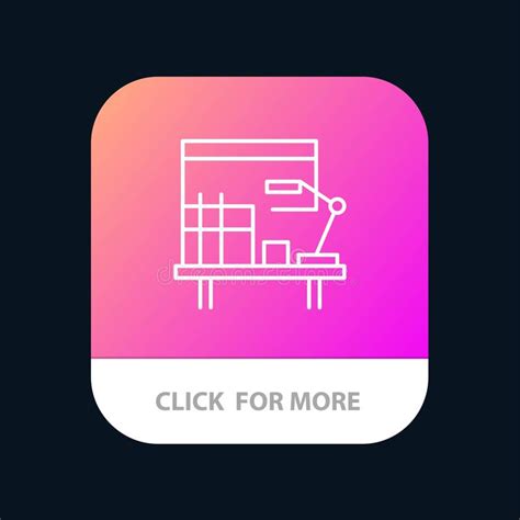 Workplace Desk Office Table Mobile App Button Android And Ios Line