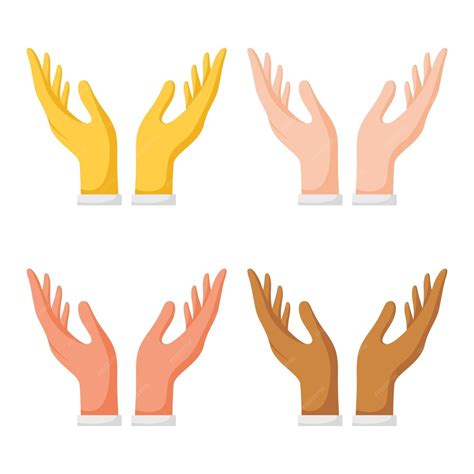 Ensemble De Gestes Des Mains Sur Fond Blanc Vecteur Premium