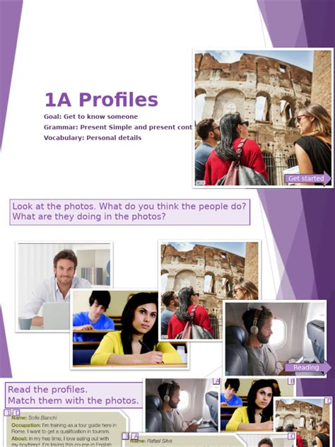 roadmap intermediate unit 1a profiles presentation for a lesson pdf