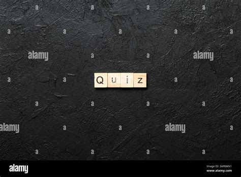 Quiz Word Written On Wood Block Quiz Text On Cement Table For Your