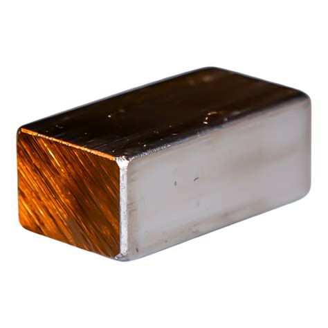 Metallic Bar With Polished Surface And Golden Edge Detail 54058136 Png