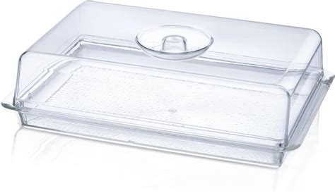 Fonteme Rectangular Serving Tray With Dome Lid Acrylic Clear