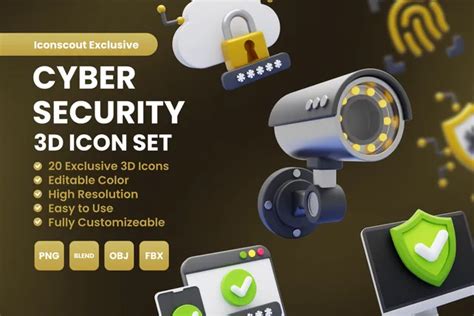 Premium Cyber Security 3d Illustration Pack From Crime And Security 3d