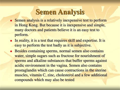 Ppt Semen Analysis And Sperm Preparation Powerpoint Presentation
