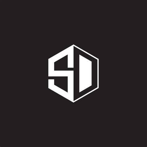 Sd Logo Monogram Hexagon With Black Background