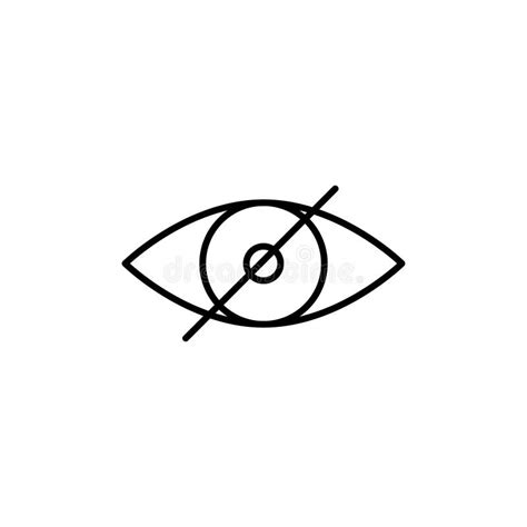 Eye Crossed Icon Set Blind View Vector Symbol Hidden Content