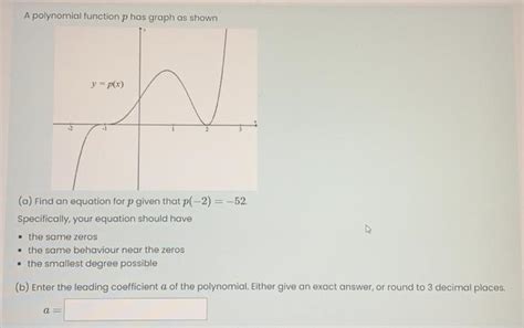 solved a polynomial function p has graph as shown y p x ♡