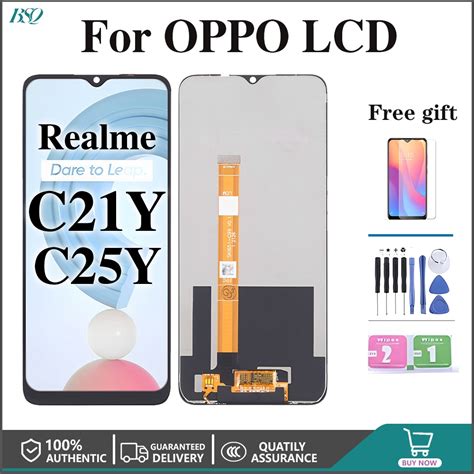 Realme LCD Realme C25Y C21Y LCD Digital Touch Screen Display Frame Assembly For Replacement