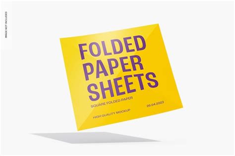 Premium Psd Square Folded Paper Sheet Mockup Falling