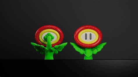 Super Mario Fire Flower Power Up 3d Model Cgtrader