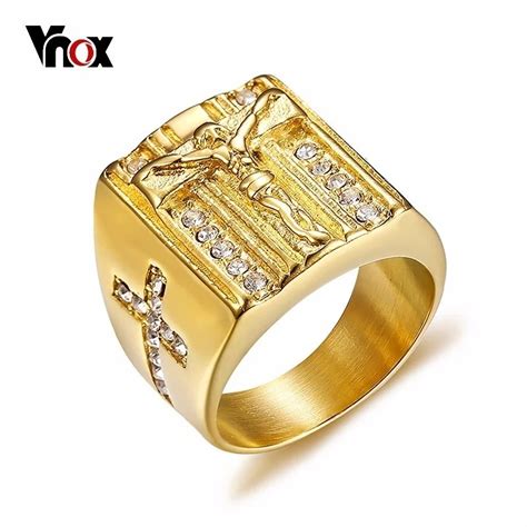 Vnox Anillo Grueso De Acero Inoxidable Para Hombre Joyer A De Color