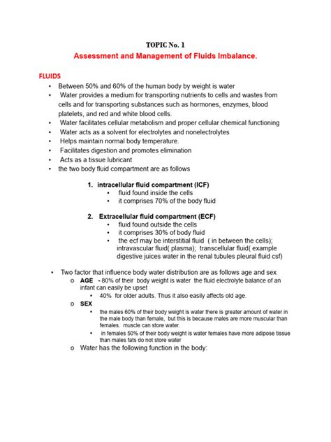 Lecture Fluids And Electrolytes Acid Base Balance And Renal Disorders Pdf Human Body