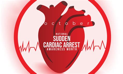 National Sudden Cardiac Arrest Awareness Month Background Banner Card Poster Template