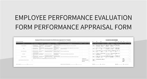Enhancing Employee Performance Appraisal A Comprehensive Evaluation Framework Excel Template And