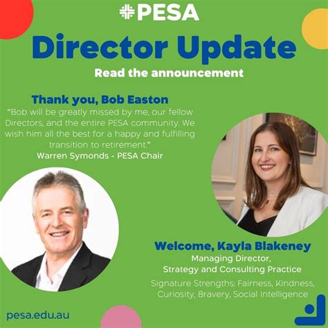 A Message From Warren Symonds Pesas Chair After Four Years Of Valuable Service Robert