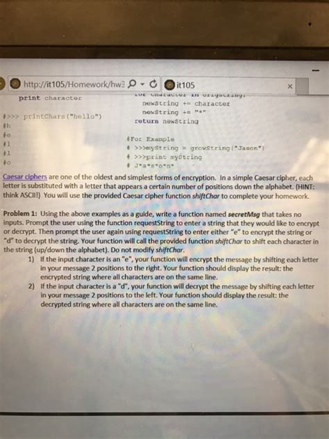 Solved Caesar Ciphers Are One Of The Oldest And Simplest