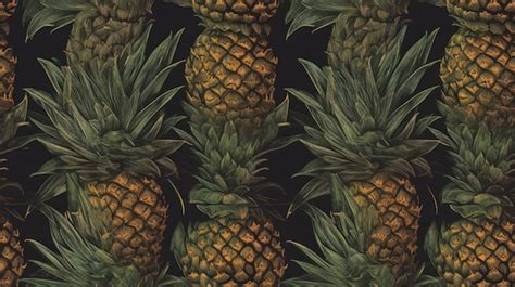 Premium Ai Image Seamless Pineapple Pattern