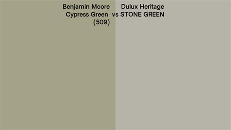 Benjamin Moore Cypress Green Vs Dulux Heritage STONE GREEN Side By Side Comparison