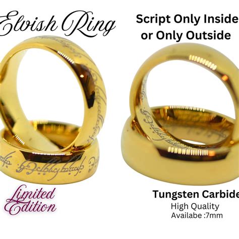 Custom Elvish Script Ring Etsy
