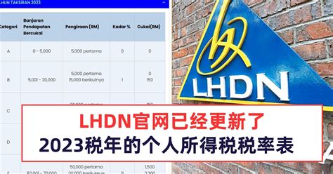 LHDN官网已经更新了2023税年的个人所得税税率表