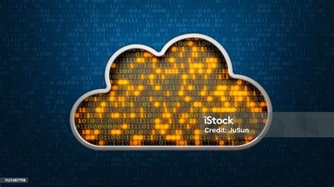 big digital data cloud with encrypted computer binary code security and