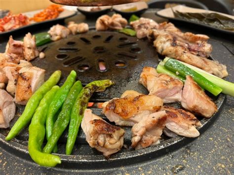 대구 칠곡 팔각도 숯불향 가득한 돌판에 닭갈비 구워먹기 네이버 블로그