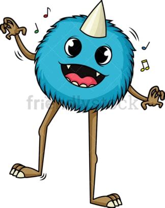 Monster Dancing Cartoon Clipart Vector Friendlystock