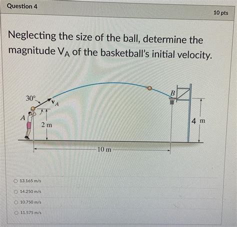 Solved Neglecting The Size Of The Ball Determine The Chegg