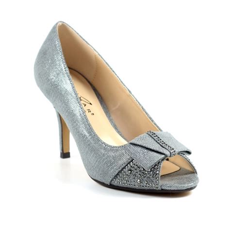Mira Pewter Peep Toe Court Shoe Ladies Shoes From Lunar Shoes Uk