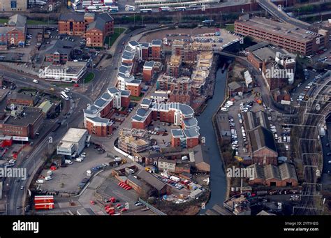 Aerial View Of City Of Wolverhampton Modern Apartments Under