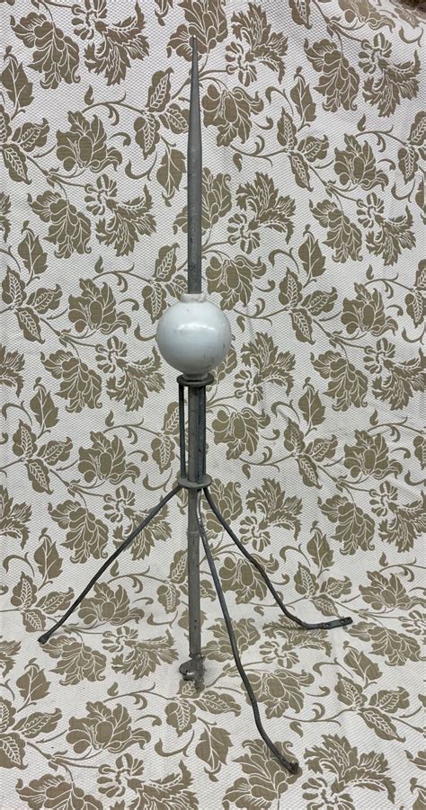 Vintage Lightning Rod With Glass Antique Lightning Ball