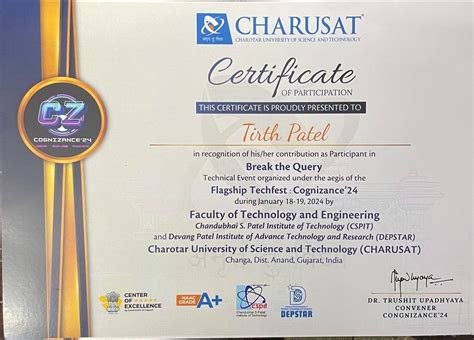 Break The Query In Cz24 Charusat Tirth Patel