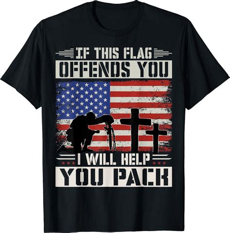 If This Flag Offends You Ill Help You Pack Us Flag T Shirt Sold By