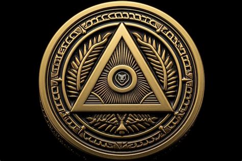 Premium Photo A Gold Triangle With The Word Triangle On It