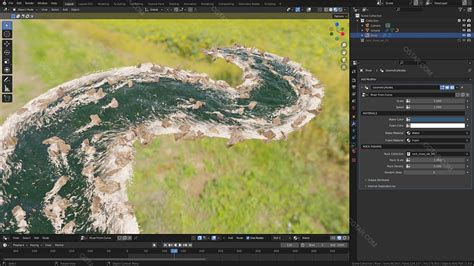 Blender 几何节点曲线生成动态河流插件realtime River Generator Cgtar Cg艺站