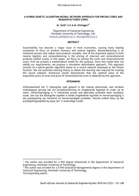 Pdf A Hybrid Genetic Algorithm Neural Network Approach For Pricing