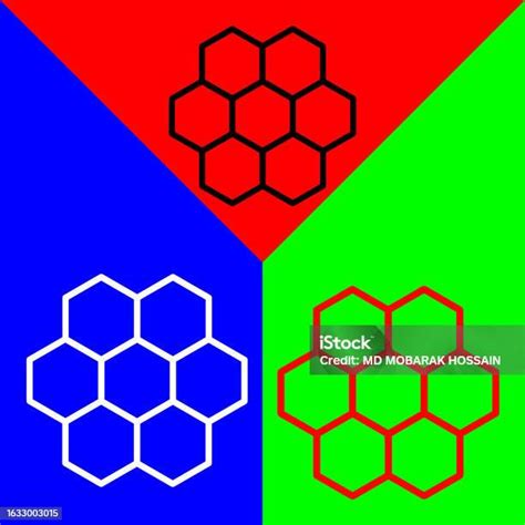 赤青緑の背景に農業アイコンコレクションのハニカムベクター画像アイコン直線スタイルのアイコン アイコンのベクターアート素材や画像を多数ご用意