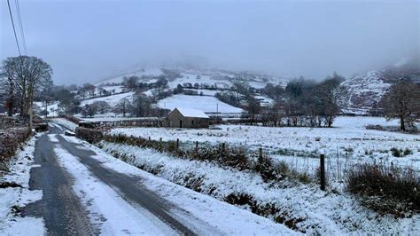 Wales Weather Snowfall As Warning Extended And Roads Shut Bbc News