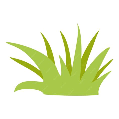 Premium Vector Eco Symbol Of Green Grass Vector Flat Cartoon Illustration Isolated On White