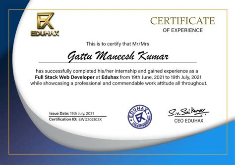 Gattu Maneesh Kumar On Linkedin Internship2021 Fullstackdeveloper Internshipexperience 13