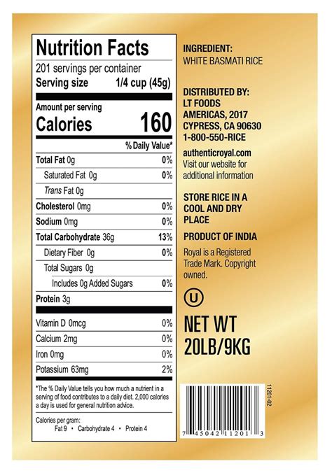 Basmati Rice Nutrition Cooked Grams Ynavhy