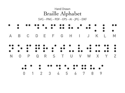 Braille Alphabet Svg Braille Letters Svg Braille Numbers Etsy