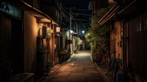 밤에 일본의 어두운 골목 뒷골목 밤길 고화질 사진 사진 배경 일러스트 및 사진 무료 다운로드 Pngtree