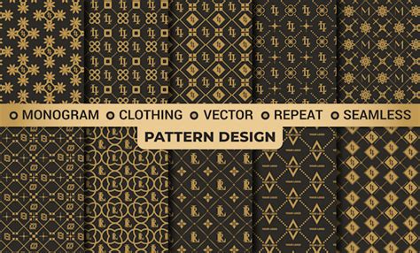 Design Seamless Luxury Monogram Repeat Vector Custom Clothing Pattern