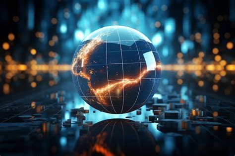 Premium Ai Image Abstract Sphere Emits Light Intertwined With Online Banking And