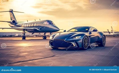 Luxury Airport Transportation For Rich People Sports Car And Private