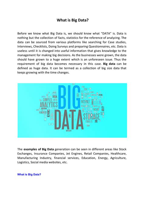 PDF What Is Big Data