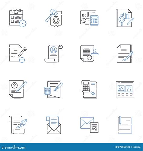 Blueprint Blueprinting Line Icons Collection Design Drafting Engineering Architecture