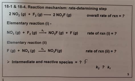 Solved 18 1 18 4 Reaction Mechanism Rate Determining Chegg