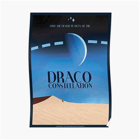 Art Deco Space Travel Poster Draco Constellation Poster By Walford